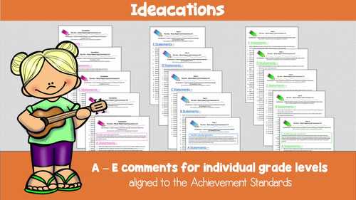 Australian Curriculum Music Report Card Comments - F-6 Bundle Pack