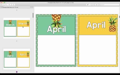 Pineapple Themed Birthday Wall Decor by A Teacher and her Cat | TPT