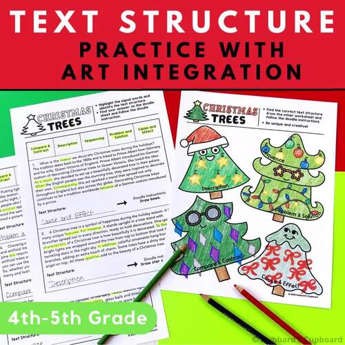 Christmas ELA / Identify Nonfiction Text Structure Worksheets / Signal ...