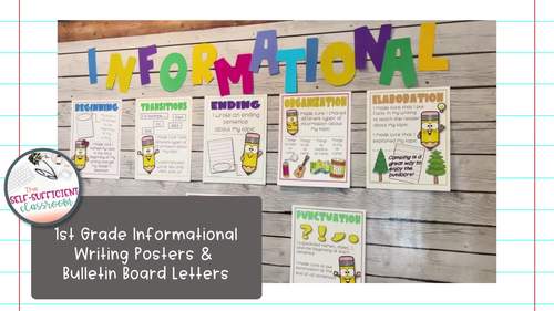 1st Grade Informational Writing Bulletin Board Set | TPT
