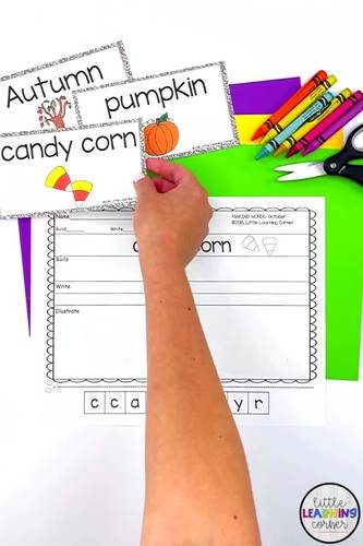 Making Words OCTOBER Writing and Vocabulary Cards | Cut and Paste