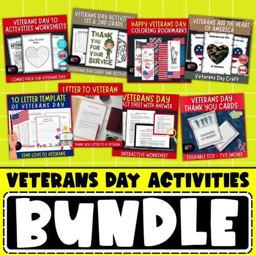 Veterans Day activities BUNDLE! - Letter Template, Fact Sheet, Thank ...