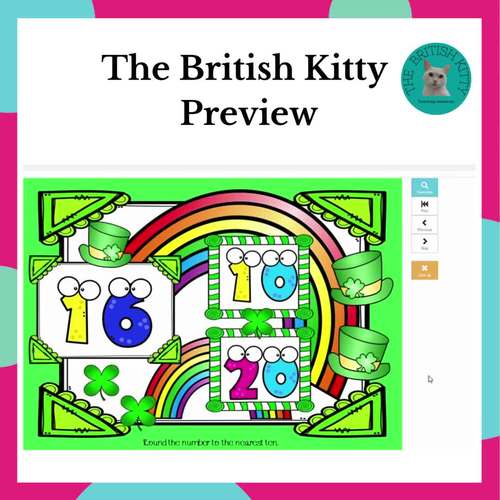 St Patrick's Day Rounding 2-Digit Numbers to Ten Math Boom™ Cards