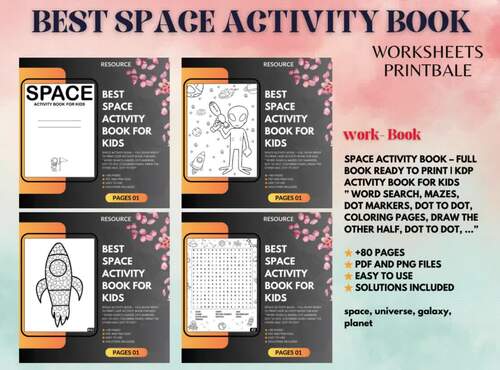 Space activity book for kids workbook by English For Kids ABC | TPT