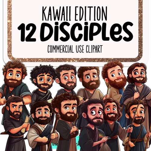 12 Disciples of Jesus Clipart | Kawaii Apostles PNG | Christian Clip ...