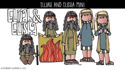 Elijah and Elisha clip art, Bible Mini by Melonheadz Clipart | TPT