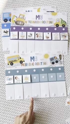 Toddler Routine Chart Morning Afternoon Evening Transport Chore Chart ...
