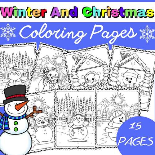 Winter Snowman Coloring Sheets (Kindergarten) December Themed Coloring ...