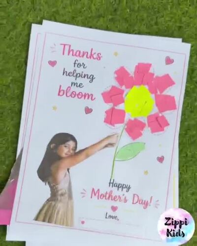 Mother’s Day Craft, Torn Paper Photo Craft , tear art, Mother's day gift,