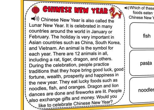 Chinese New Year Finding Citing Text Evidence Reading Boom Cards Task Audio