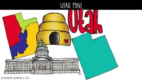 Utah clip art, State, Brigham Young Mini by Melonheadz Clipart | TPT