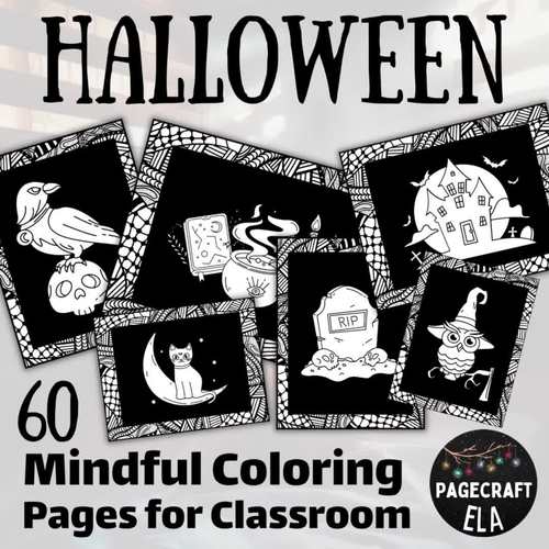 Simple Halloween Mindful Coloring Sheets | Classroom Decor | October or ...