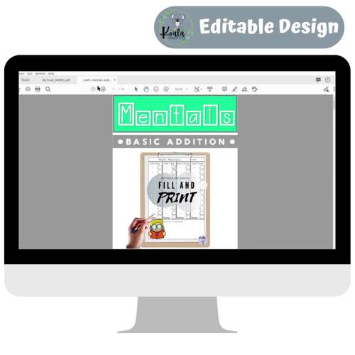 Editable Maths Mental Simple Addition by Teacher Planning Resources