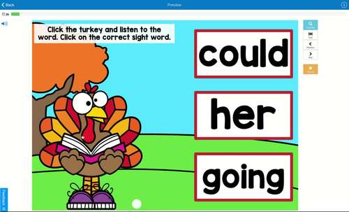 Thanksgiving Sight Word Practice Sight Word Boom Cards by Krafty in Kinder