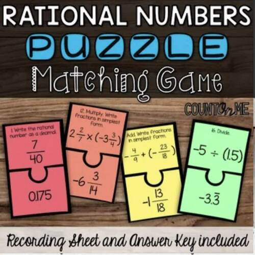 Rational Numbers Matching Game by Thriving Teacher Inc | TPT