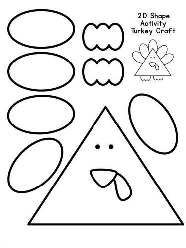 Thanksgiving Shape Turkey Craft | Geometry Activity for Kids | Shape ...
