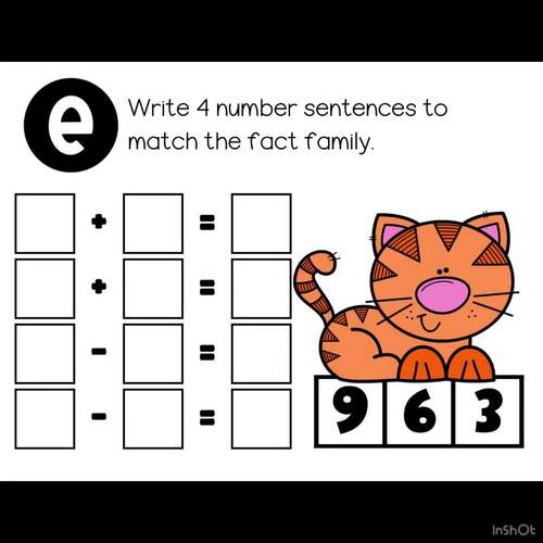 Halloween Addition and Subtraction Mixed Fact Families 6–10 Task Cards