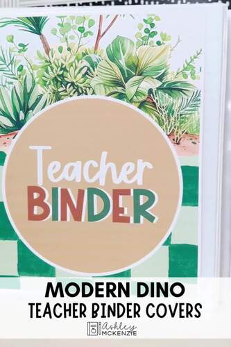 Modern Dinosaur Classroom Theme | Teacher Binder or Planner Covers & Spines