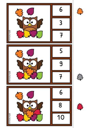 Fall-Themed Clip Cards for Number Recognition (0-10) by Die Relitante