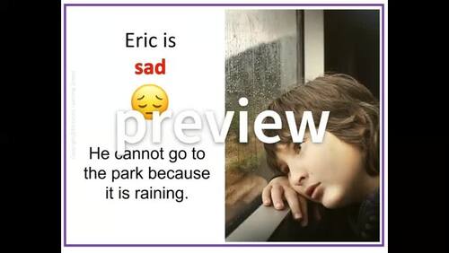 Identifying Feelings– Sad | Emoji Real Image Scenario Slides| Google Slides