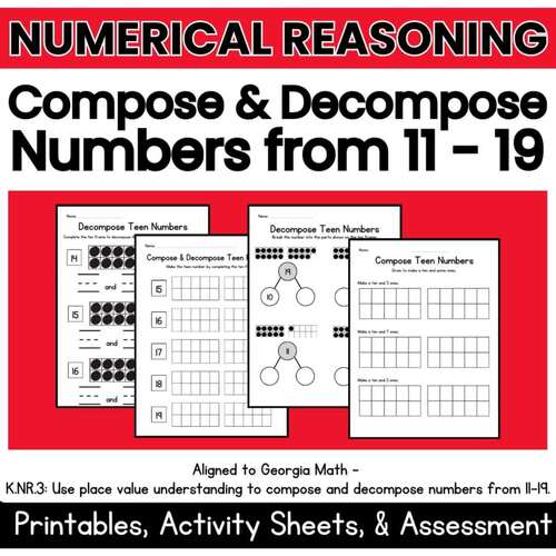 Compose & Decompose Numbers 11-19 - Practice & Assessment ...