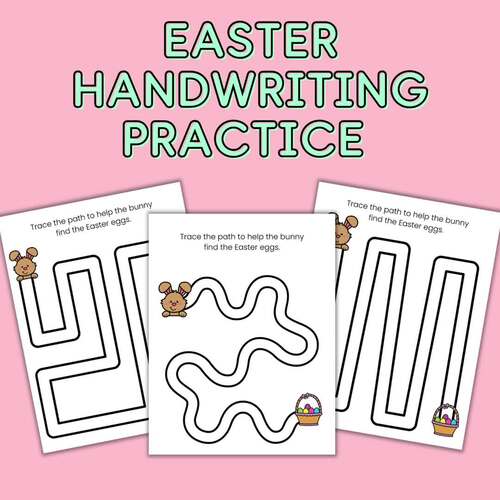 Easter Bunny Mazes Handwriting & Tracing Practice for Toddlers ...
