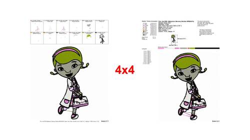 Doc McStuffins inspired cartoon girl doctor bag embroidery designs ...