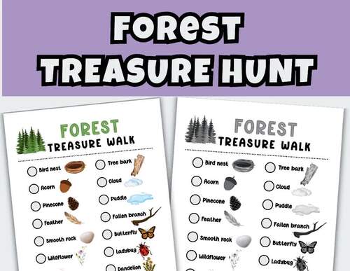 Outdoor Forest Scavenger Hunt Activity Elementary Middle School Science