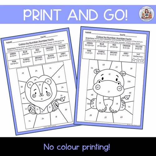 Color By Number: Number Facts & Order of Operations Math Activity Bundle