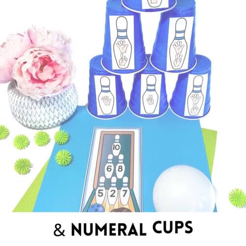 Bowling Cup Stacking Math Game - Sports Counting Activity Numbers to 10 ...