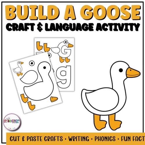 Goose Cut & Paste Craft & Writing Activities | Letter G Farm Animal by ...