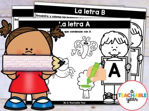 Letras del alfabeto Hojas para colorear Spanish by A Teachable Year