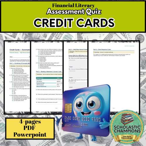 CREDIT CARDS - Personal Finance and Financial Literacy Assessment Quiz