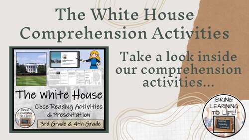 The White House Close Reading Comprehension Activities | 3rd Grade ...