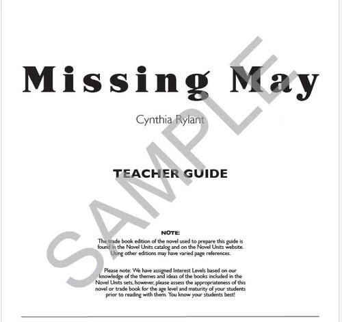 Missing May Novel Units® Teacher Guide Novel Study | TPT