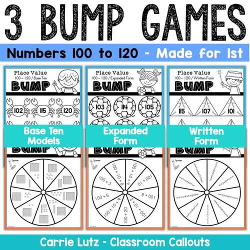 100 to 120 | Hundreds, Tens and Ones Place Value Games for First Grade