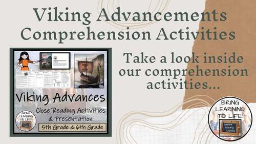 Viking Advancements Close Reading Comprehension Activities | 5th & 6th ...