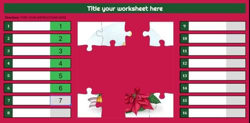 Candles JIGSAW Puzzle - Google Sheets Digital Mystery Picture Template