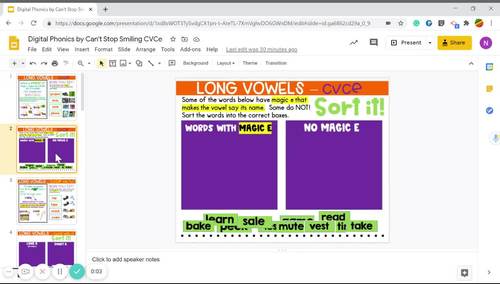 Digital Gobs of PHONICS Long Vowels Distance Learning Google Classroom