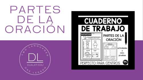 Partes de la Oración | Parts of a Sentence Spanish | TPT