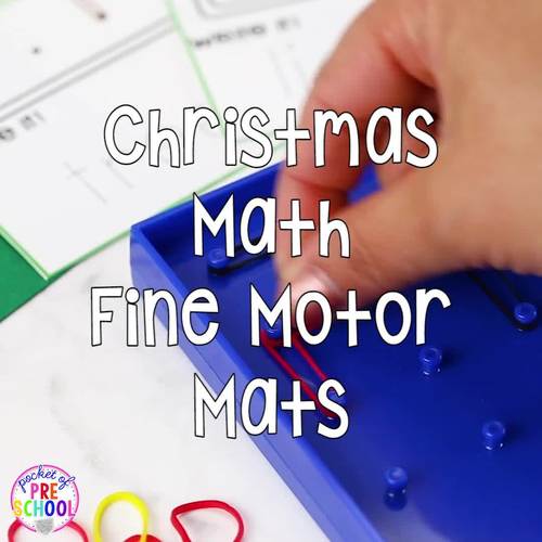 Christmas Fine Motor Math Mats for Preschool, Pre-K, Kindergarten