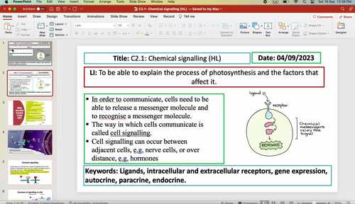 IB Biology C2.1: Chemical signalling HL only (first exams in 2025)