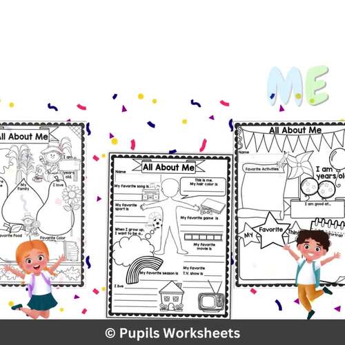 All About Me Worksheets: Back to School Writing Activities For Kindergarten