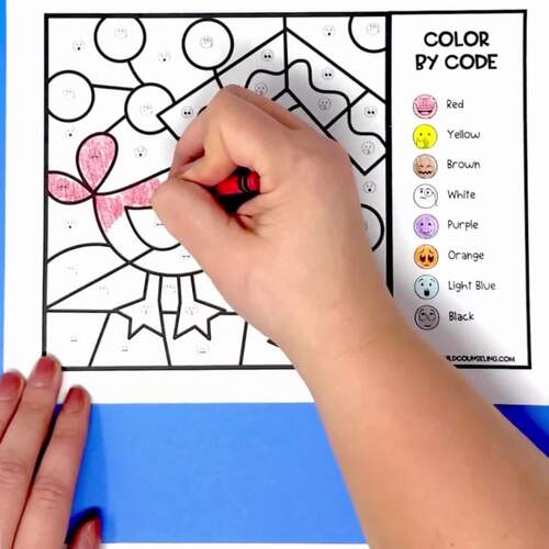 Winter Color by Code January Naming Feelings and Emotions Bird Coloring ...
