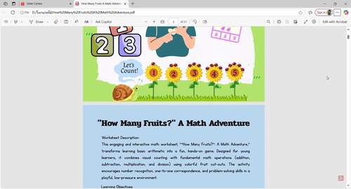 "How Many Fruits?" A Math Adventure by chiwden | TPT