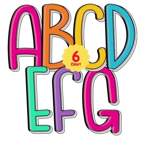 Back to School Alphabet bulletin board letters Bubble font for teachers