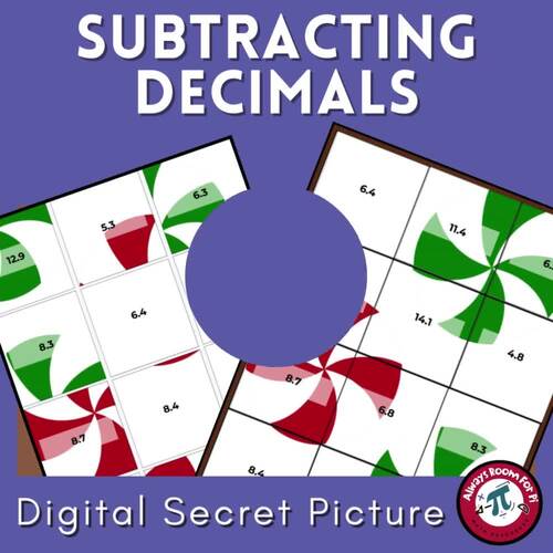 Subtracting Decimals Digital Picture Puzzle Activity Middle School