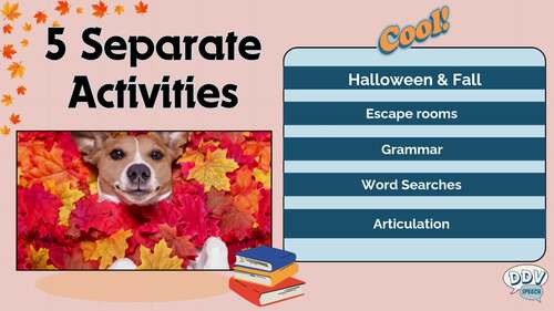 OCTOBER Speech Therapy Activities Middle School Bundle Language ...