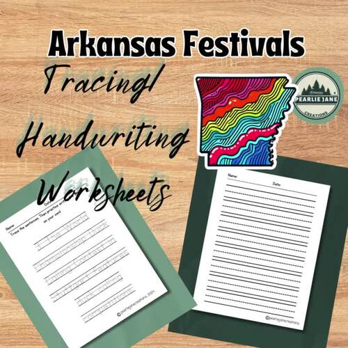 Arkansas Festivals Tracing/Handwriting Practice for Kindergarteners/1st ...