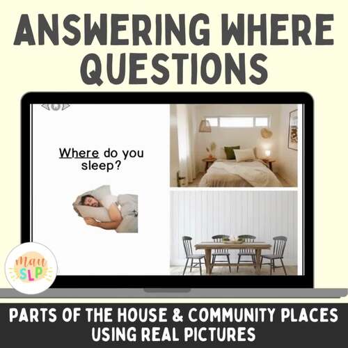 Answering Where Questions Real Pictures Boom Cards™ by Mau SLP | TPT